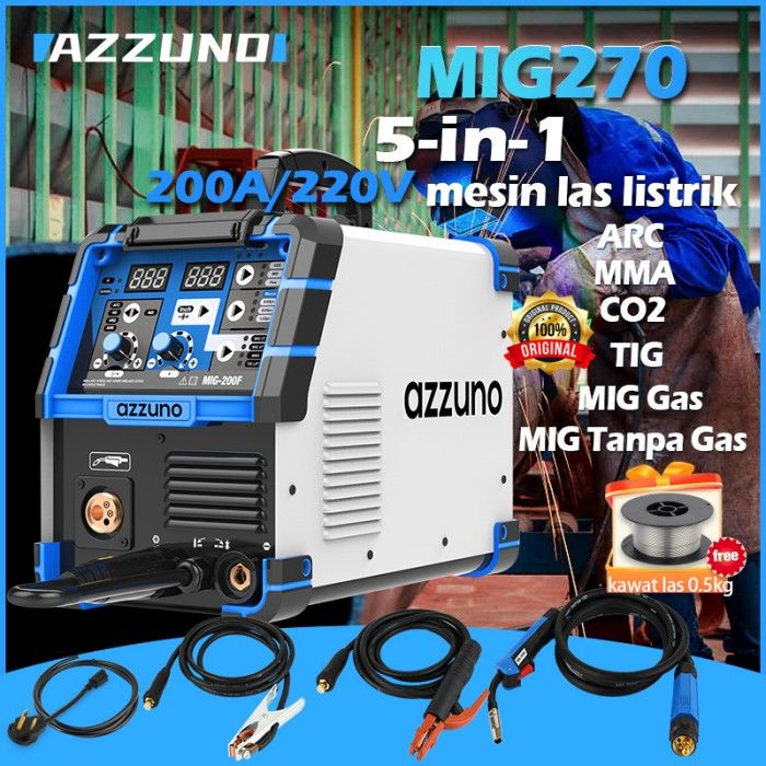 AZZUNO mesin las listrik mig 5 in 1 las tig argon otomatis mesin Multi ...