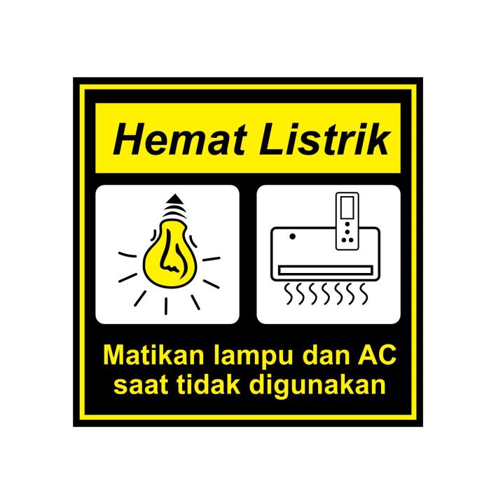 STIKER VINYL HEMAT LISTRIK 10 x 10 CM SING RAMBU K3 | Lazada Indonesia