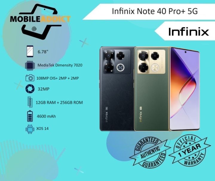 Infinix Note 40 Pro+ 5G NTC, 1 year official warranty | Lazada PH