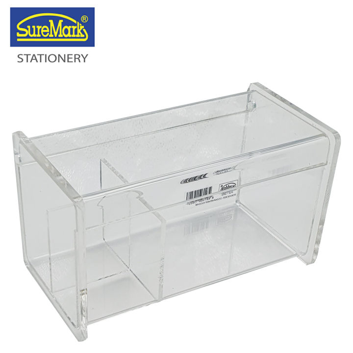 Suremark Acrylic Storage Box - 2 Compartment W/Cover | Lazada Singapore