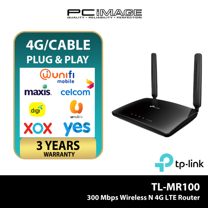TP-Link TL-MR100 Wireless N300 4G LTE Mobile Direct Sim Modem Router ...