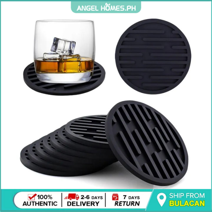 Draining Silicone Coaster Round Thermal Insulation Soft Rubber Tea ...