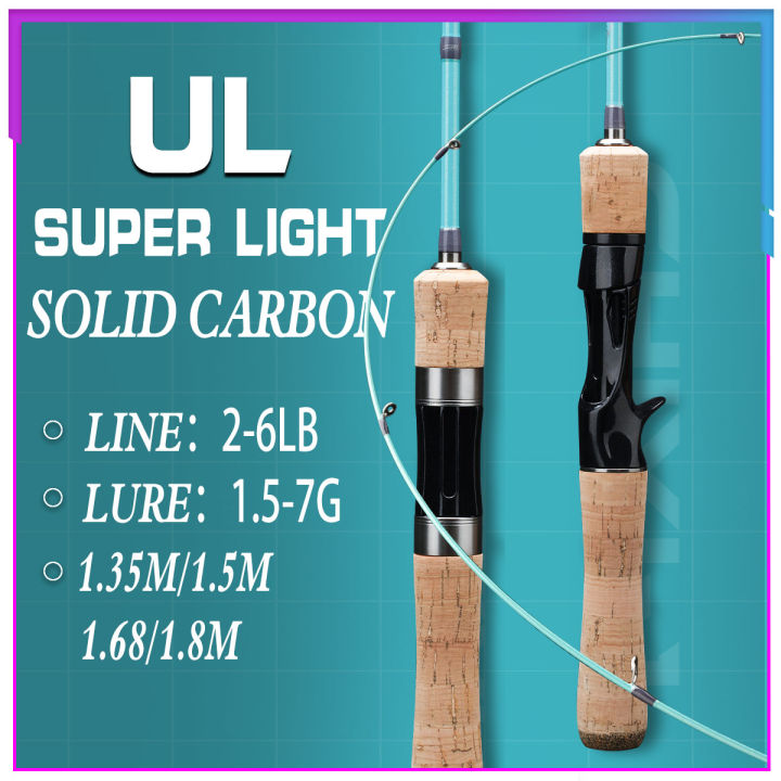 【NYA】1.35M/1.5M/1.68M/1.8M UL Solid Carbon Bait Casting/Spinning Ultra ...