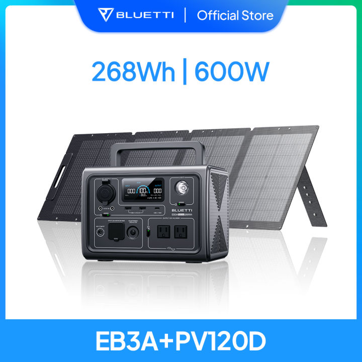 BLUETTI Portable Power Station EB3A with 120W Solar Panel (EB3A as gift ...