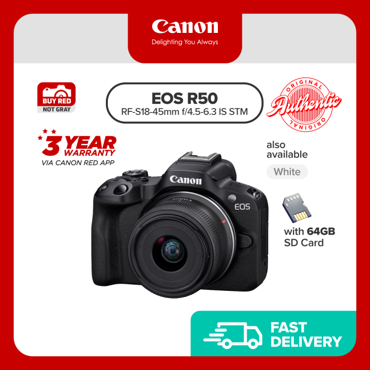 Canon EOS R50 Mirrorless Camera | RF-S18-45mm | 24.2 Megapixel | 1 Year ...