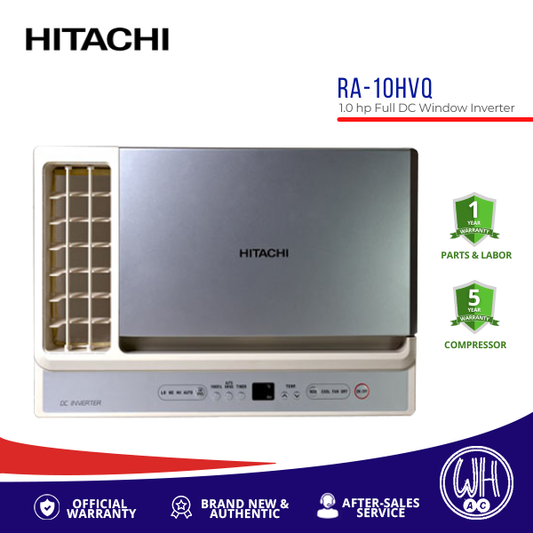 Hitachi 1.0HP Window Type Full DC Inverter Aircon RA-10HVQ (Compact ...