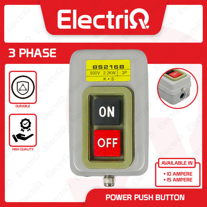 Electriq Power Push Button Switch 3 Phase 15A / 10A | Lazada PH