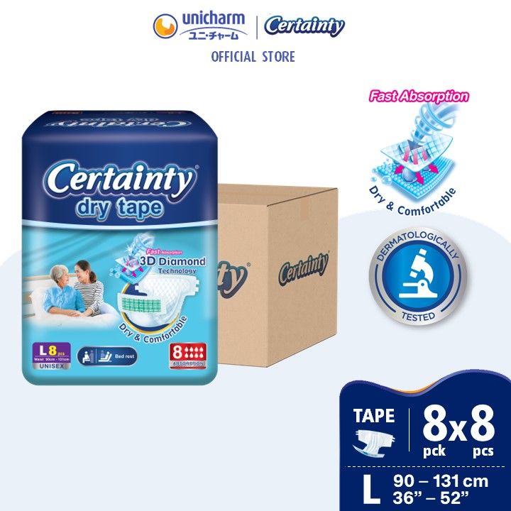 Certainty dry tape Adult Diaper L8 (8 Packs) | Lazada