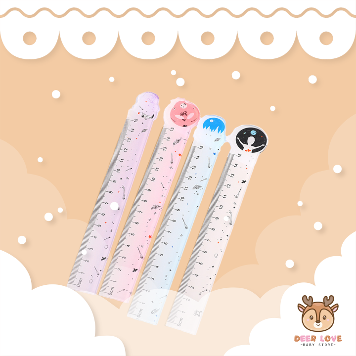 Cute Cartoon Ruler Student Drawing And Measuring Ruler With Scale ...
