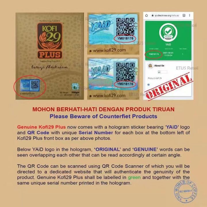 Malaysia original KOFI29PLUS instant coffee Katuba men's kidney energy ...