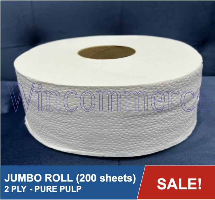 200 METERS JUMBO Bathroom Tissue Roll 2 Ply VIRGIN PULP | Lazada PH