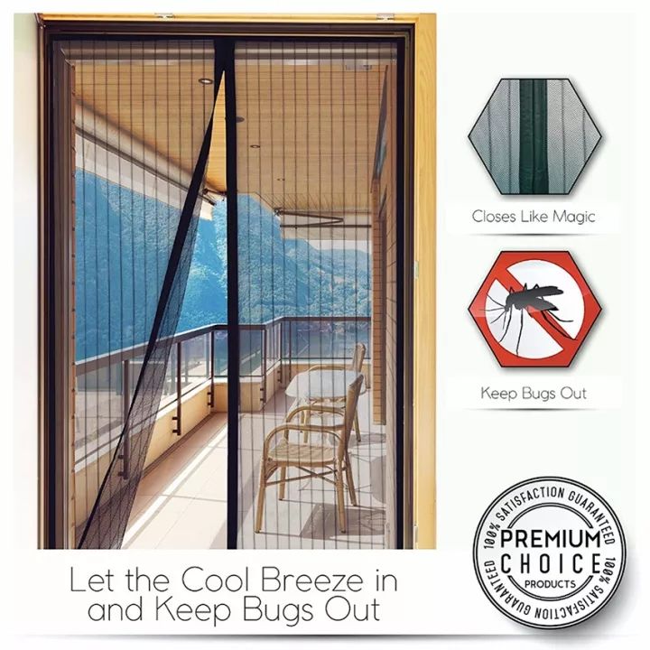 Upgrade Door Curtain Magnetic Screen Door, Double Patio Mesh Cover with ...