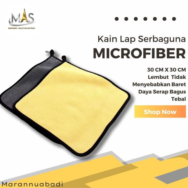 LAP MICROFIBER PREMIUM SIZE 30 X 30 CM/ KAIN LAP MOBIL MOTOR 2 SISI ...