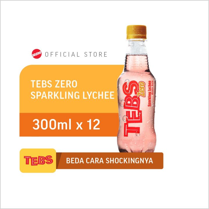TEBS ZERO Sparkling Lychee 300 ml isi 12 pcs | Lazada Indonesia