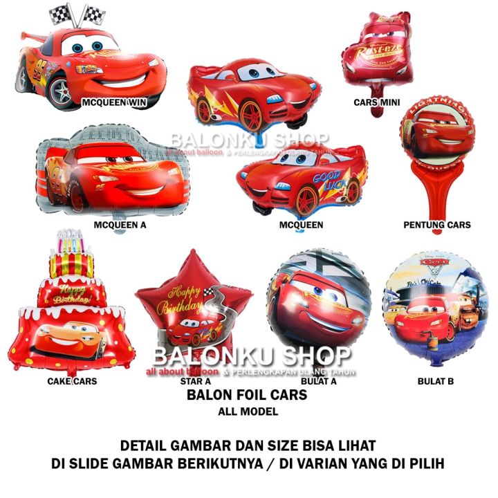Balon Foil Cars / Balon Mobil Cars / Balon Mc Queen | Lazada Indonesia