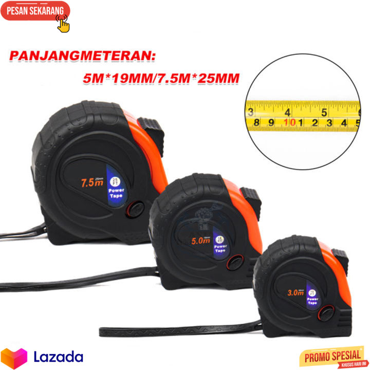 Meteran 5 Meter Paling Bagus Anti Karat Murah 3m 7,5m Tukang Bangunan Roll termurah | Lazada ...