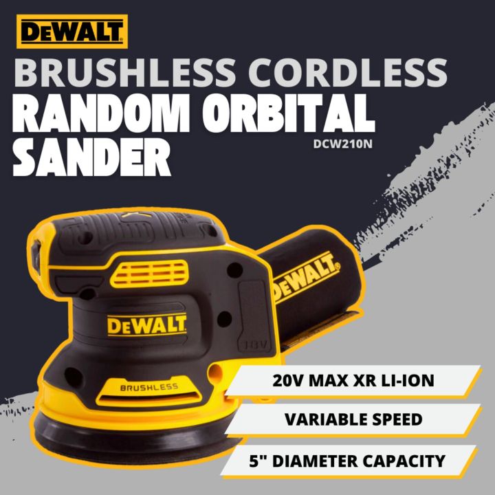 DEWALT DCW210N BRUSHLESS CORDLESS VARIABLE SPEED RANDOM ORBITAL SANDER ...