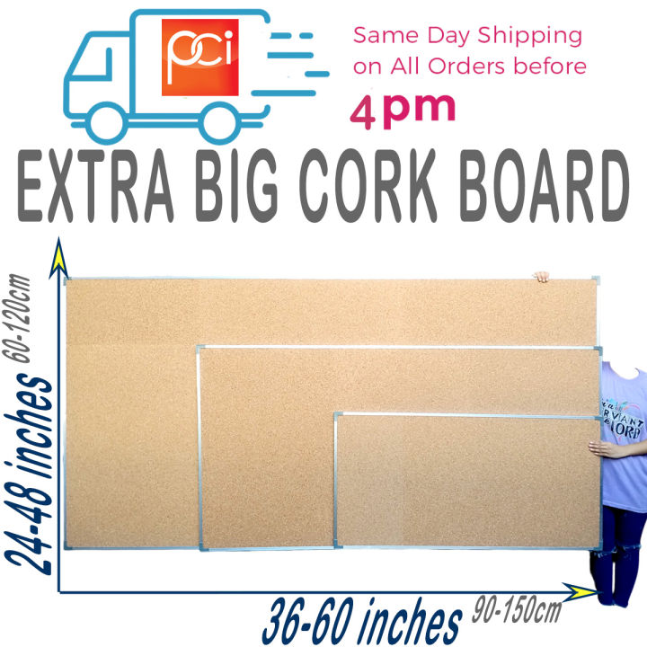 Extra Big Cork Board (Aluminum Frame with plywood backing). Sturdy ...