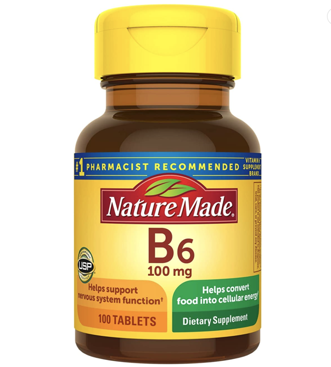 Nature Made Vitamin B6 100 mg Tablets, for Metabolic Health (100 days ...