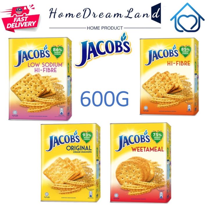 Jacob’s Tin Wheat Crackers High Fibre (HI-FIBRE)/Low Sodium High Fibre ...