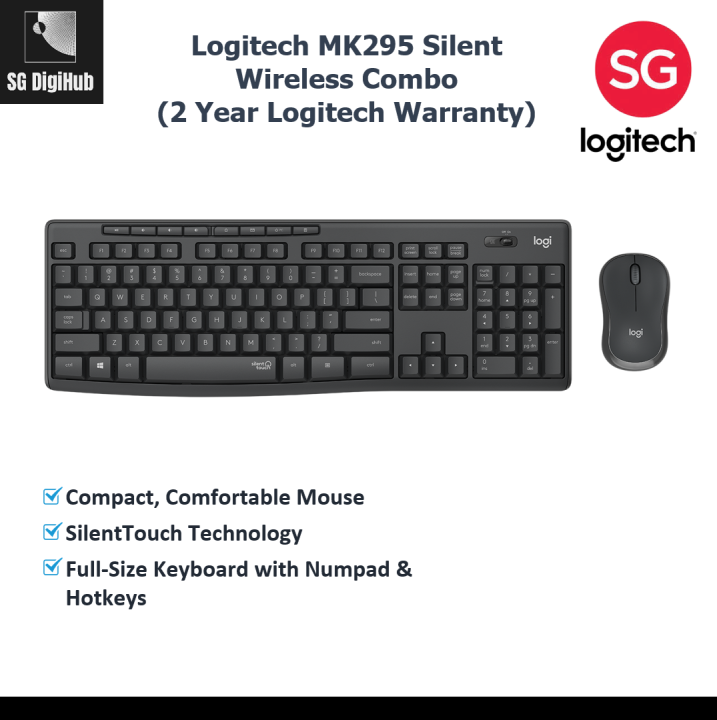 Logitech MK295 Silent Wireless Keyboard and Mouse Combo | 2 Year ...
