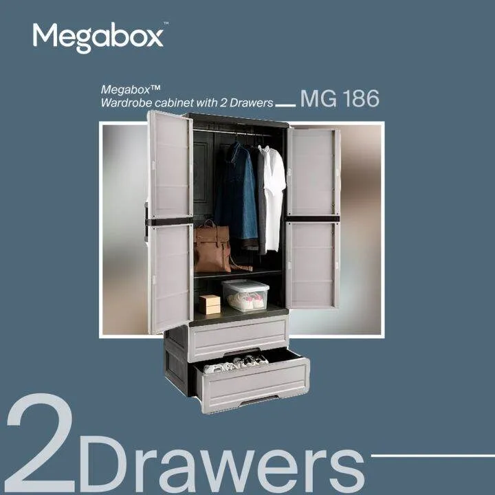 (ON SALE)MG-186 WARDROBE CABINET 2D/Megabox Utility Cabinet with 2 ...