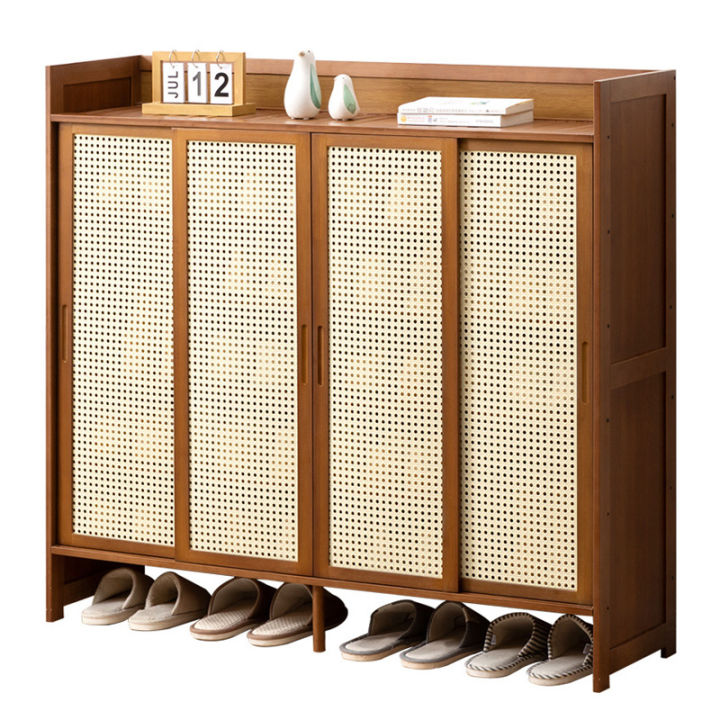 Tủ giày hiện đại 4 cánh- 3 cánh ,Tủ giày cửa lùa chất liệu mây tre đan ...