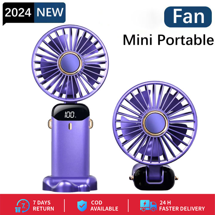 Portable Mini Fan USB Rechargeable Hand-held Electric Fan 5-Speed fan ...