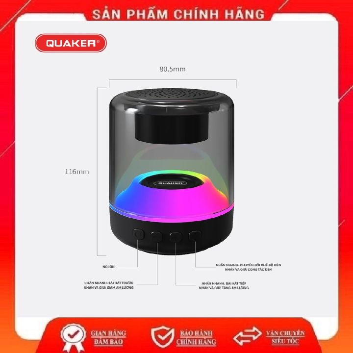 Loa Bluetooth Quaker QL-01 có đèn led nháy theo nhạc kết nối Blutooth ...