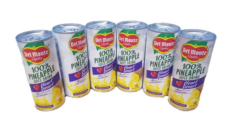 Del Monte 100% Pineapple Juice Heart Smart (pack of 6 cans by 220 ml ...