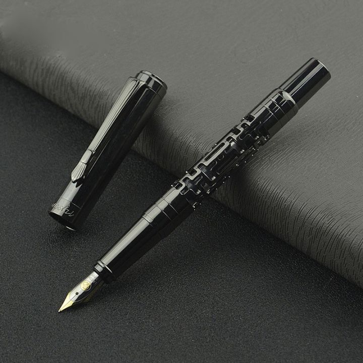 Hollow retro metal fountain pen F/EF/medium nib writing smooth and ...