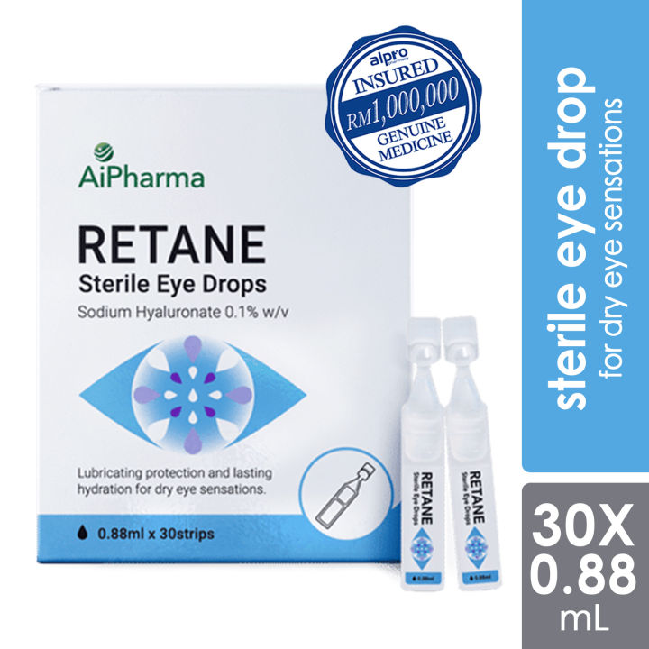 Alpro Pharmacy Retane Sterile Eye Drops 0.88ml x 30s / relief of dry ...