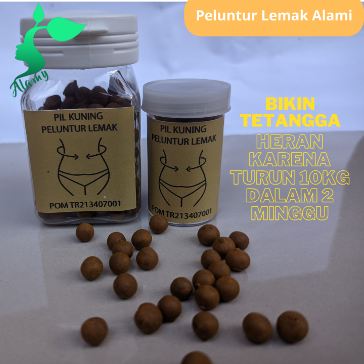 Jamu Pil Kuning Pelangsing Peluntur Lemak Perut dan Kolestrol Pil ...