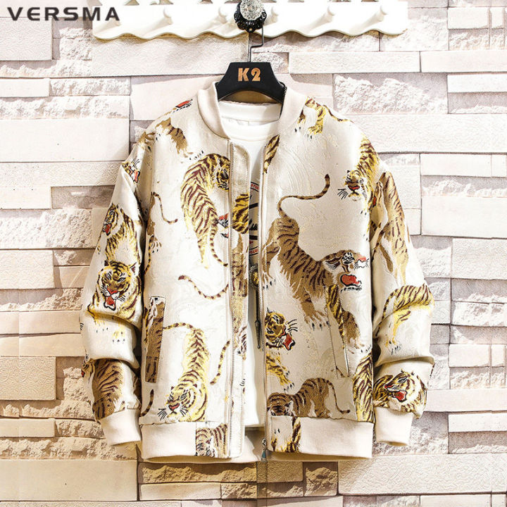 SHUNAICHI Japanese Vintage Crane Tiger Embroidery Oversize Motorcycle ...