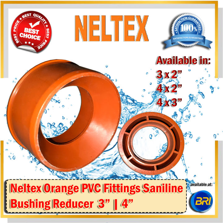 NELTEX Orange PVC Fittings Saniline Bushing Reducer 3" | 4" | Lazada PH