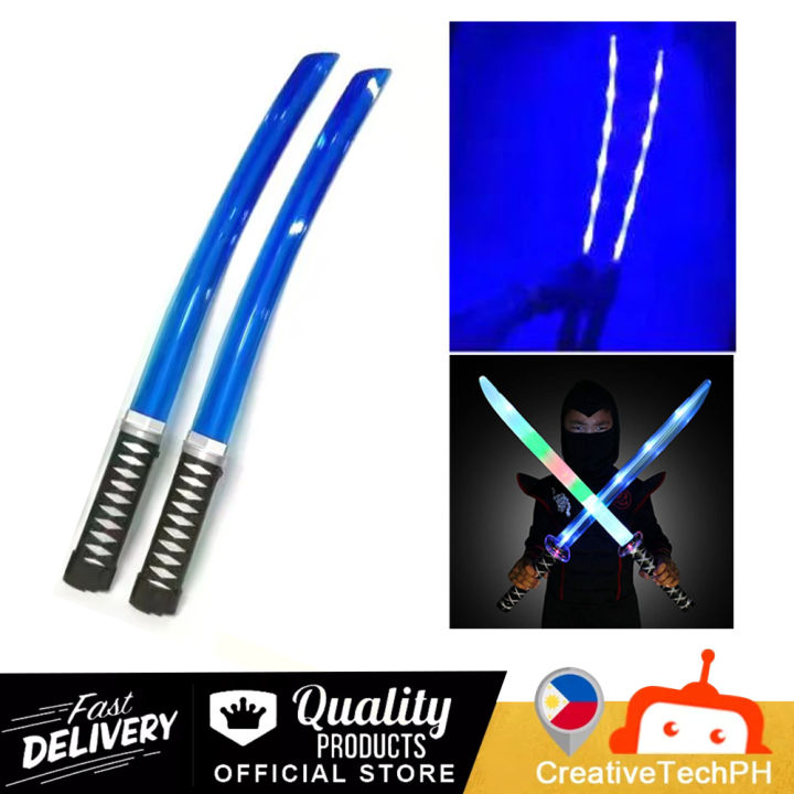 BLUE Ninja Double Swords 2pcs with Light Toys for Kids | Lazada PH