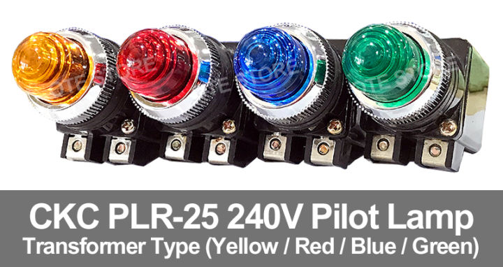 CKC Cikachi PLR-25 25mm 240VAC Transformer Type Pilot Lamp (Yellow ...