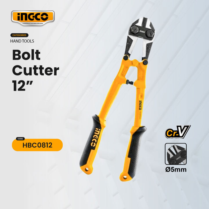 INGCO 12" Bolt Cutter / Chain Wire Lock Cutter / Rebar Cutter HBC0812 ...