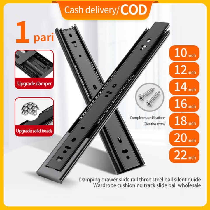 1 Pair Drawer Slide Keyboard Drawer Slide For Desk Drawer Rail Heavy Dutysoft Close Drawer