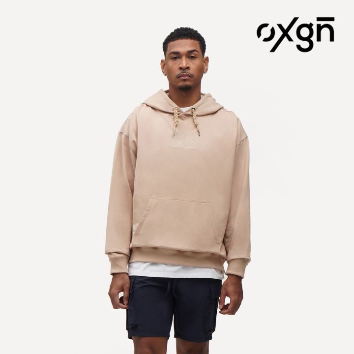 OXGN Embroidered Hoodie Jacket For Men (Khaki) | Lazada PH
