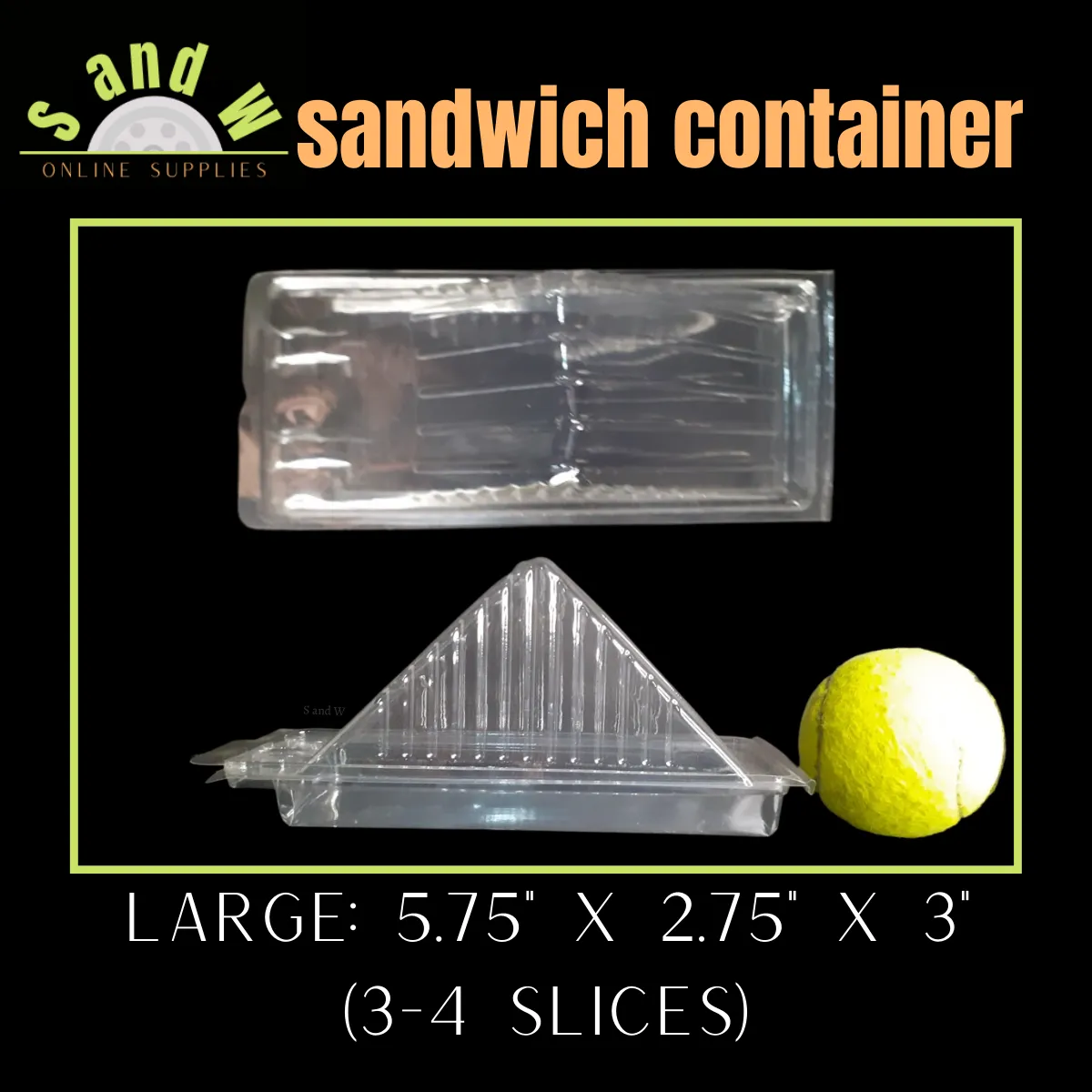 Clear Containers, Rectangle, Square, Sandwich, Take-out Container, 25 ...