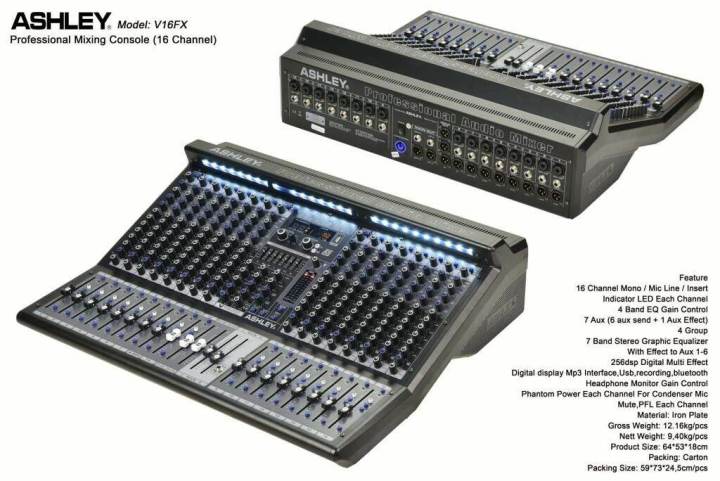 MIXER ASHLEY V16FX 16 CHANNEL ORIGINAL | Lazada Indonesia