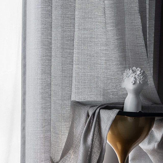 Thicken Yarn Sheer Curtain Living Room Linen Soft White Day Sheer Tulle ...