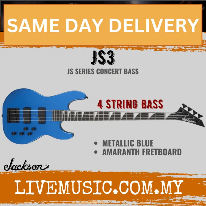 Jackson JS Series JS3 Concert Bass Guitar, Amaranth Fretboard ...