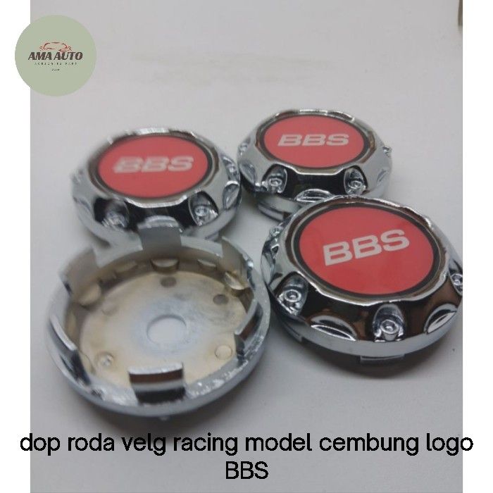 dop roda tutup as roda velg recing logo BBS cembung diameter 6.5 cm ...
