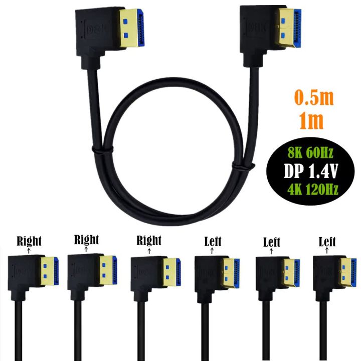 Hd DP cable version 1.4 DisplayPort male to female 90-degree elbow ...