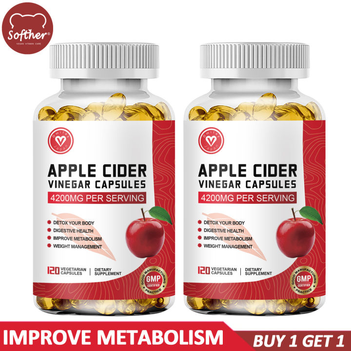Softher Apple Cider Vinegar Capsules Support Digestion Slimming Capsule ...