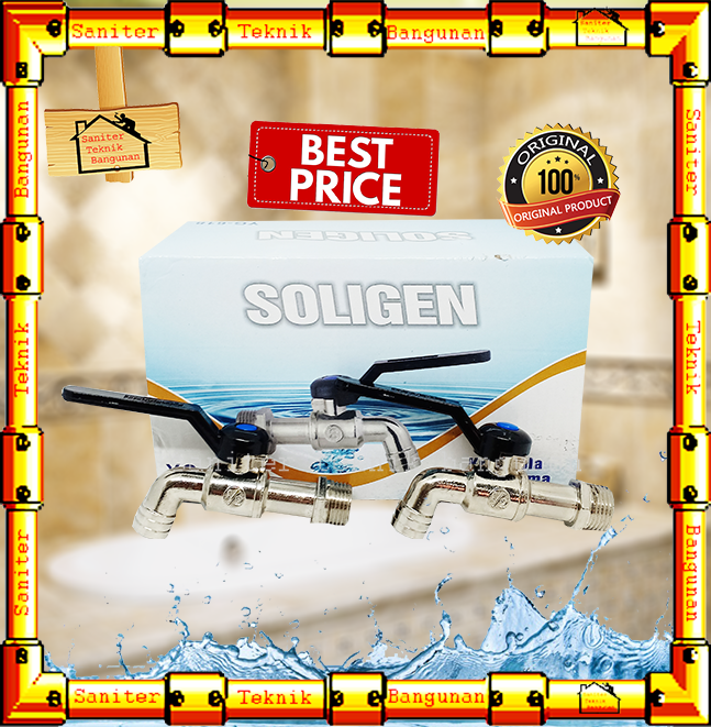 Kran Air Tembok Gagang Panjang 618 Soligen 1/2 Inch 3/4 Inch / Keran ...
