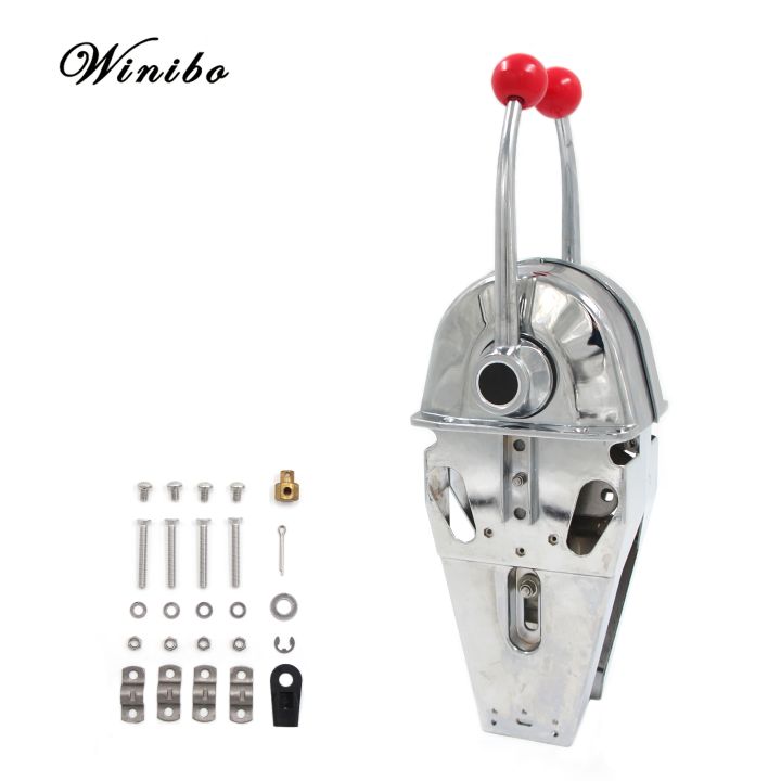Winibo Universal Boat Dual Lever Throttle Control,Marine Top Mount Twin ...