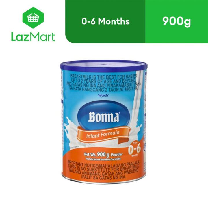 Wyeth® BONNA® Stage 1 Infant Formula for 0 to 6 months, Can, 900g x 1 ...